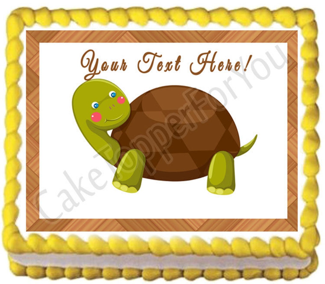 Cute Turtle - Edible Cake or Cupcake Topper - Etsy