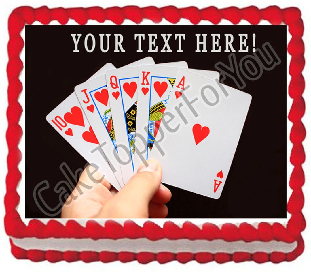 Playing Poker Cards - Edible Cake or Cupcake Topper - Etsy