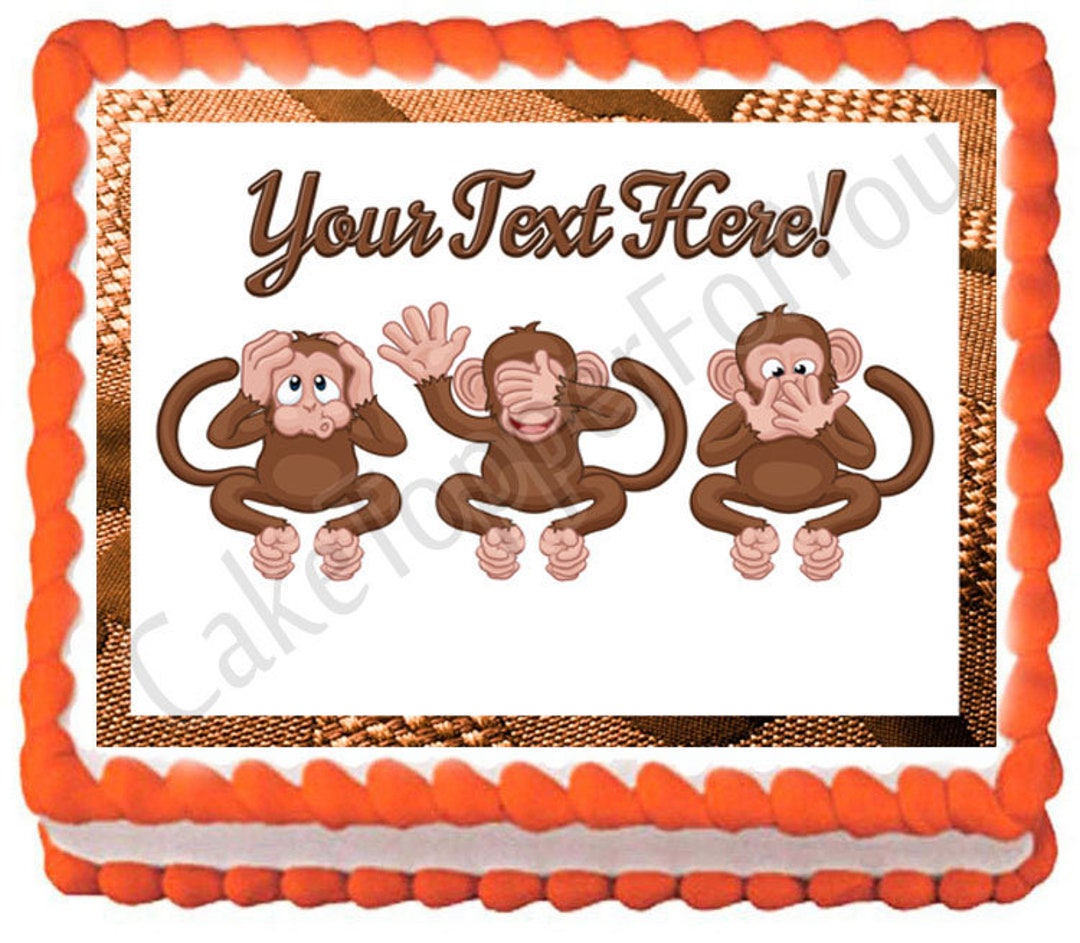 The Monkeys Faces - Edible Cake or Cupcake Topper - Etsy