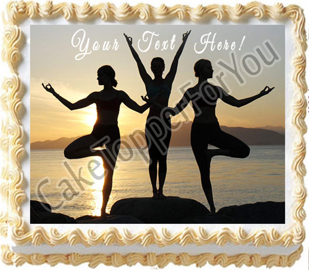 Namaste Yoga - Edible Cake or Cupcake Topper - Etsy
