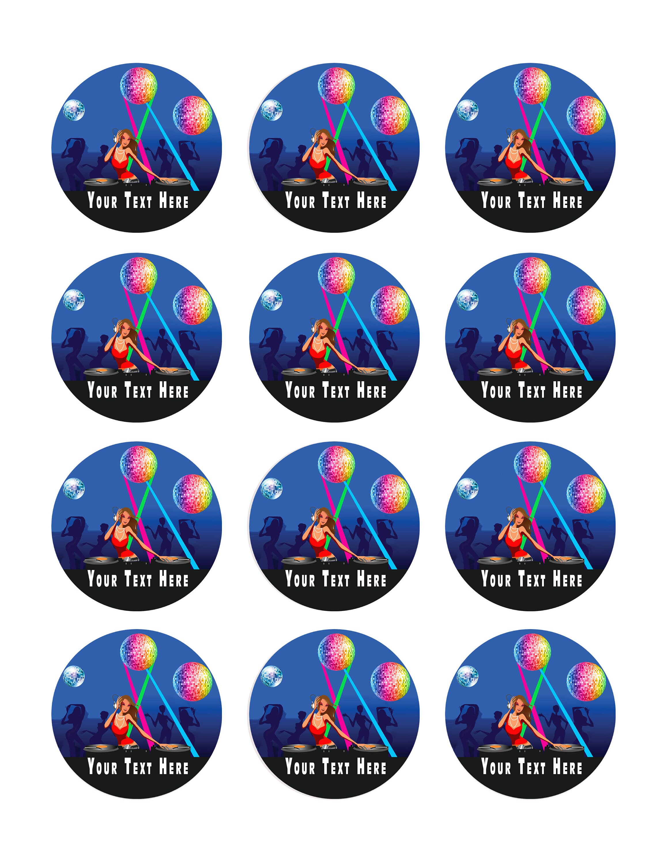 Disco Girl - Edible Cake or Cupcake Topper - Etsy