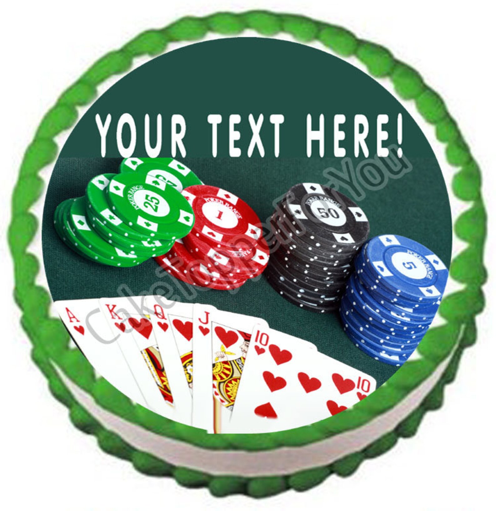 Poker Cards and Chips - Edible Cake or Cupcake Topper - Etsy