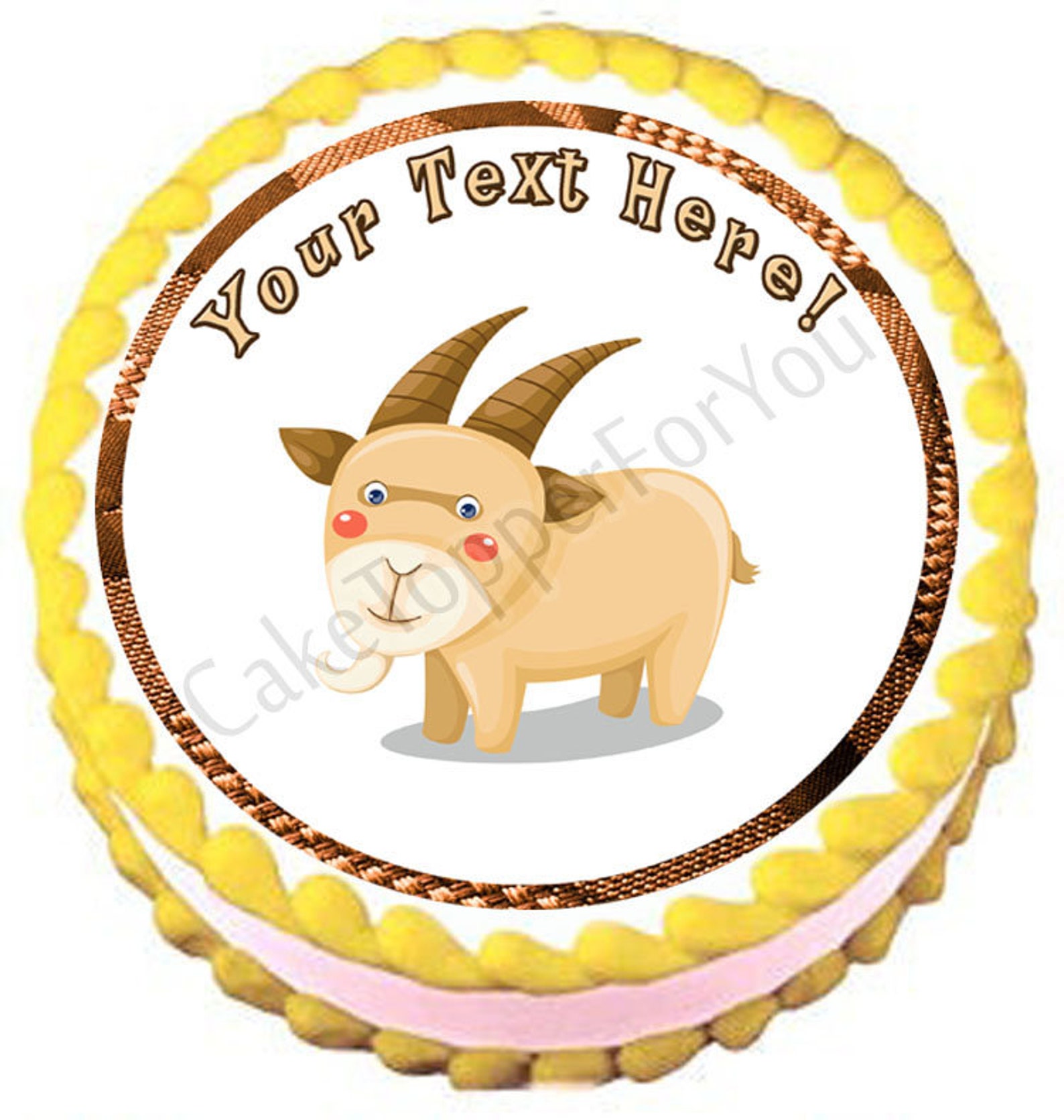 Goat Edible Cake or Cupcake Topper - Etsy