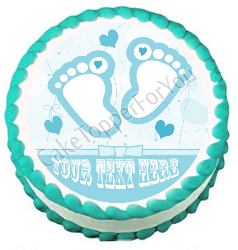 Blue Baby Feet Foot Edible Cake or Cupcake Topper | Etsy