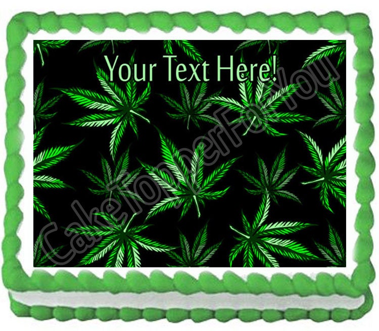 Weed Leaf Edible Cake or Cupcake Topper - Etsy