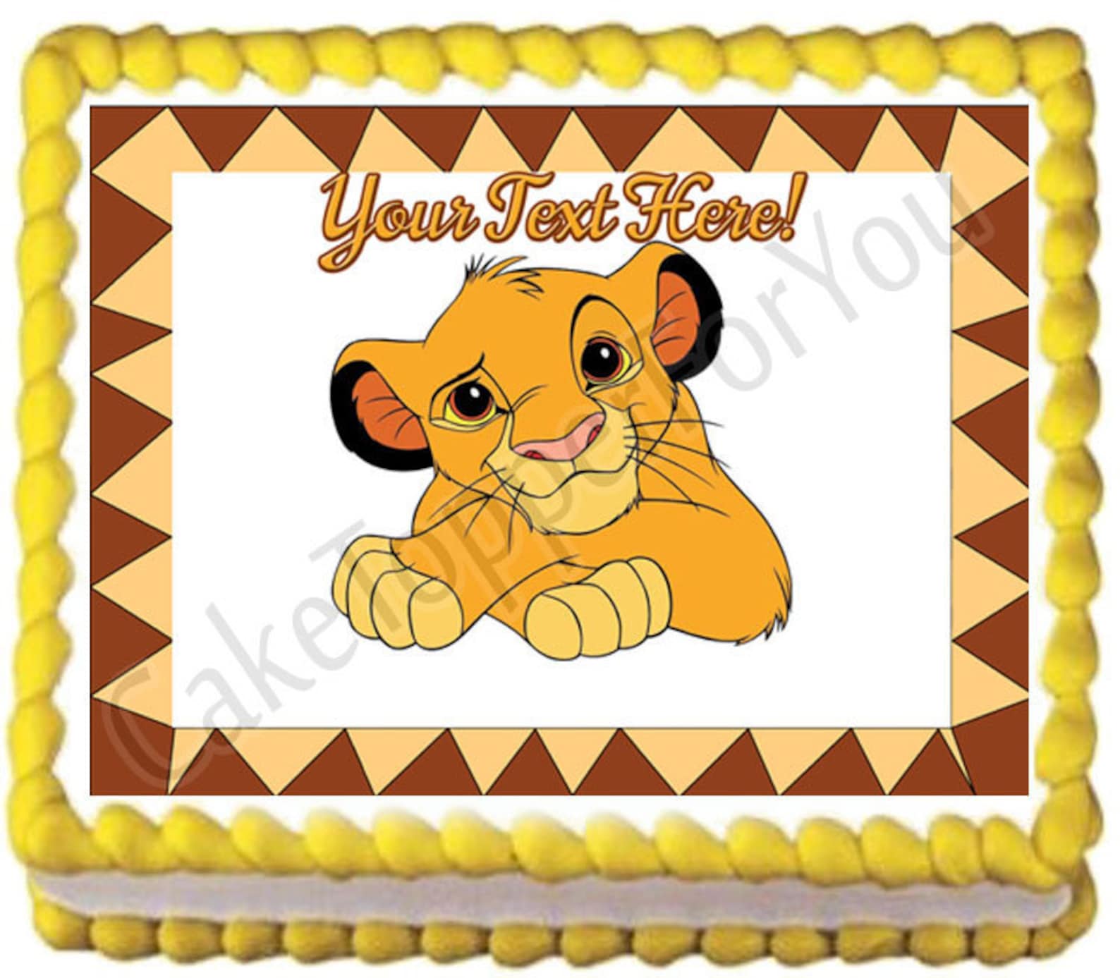 Cute Lion Edible Cake or Cupcake Topper | Etsy