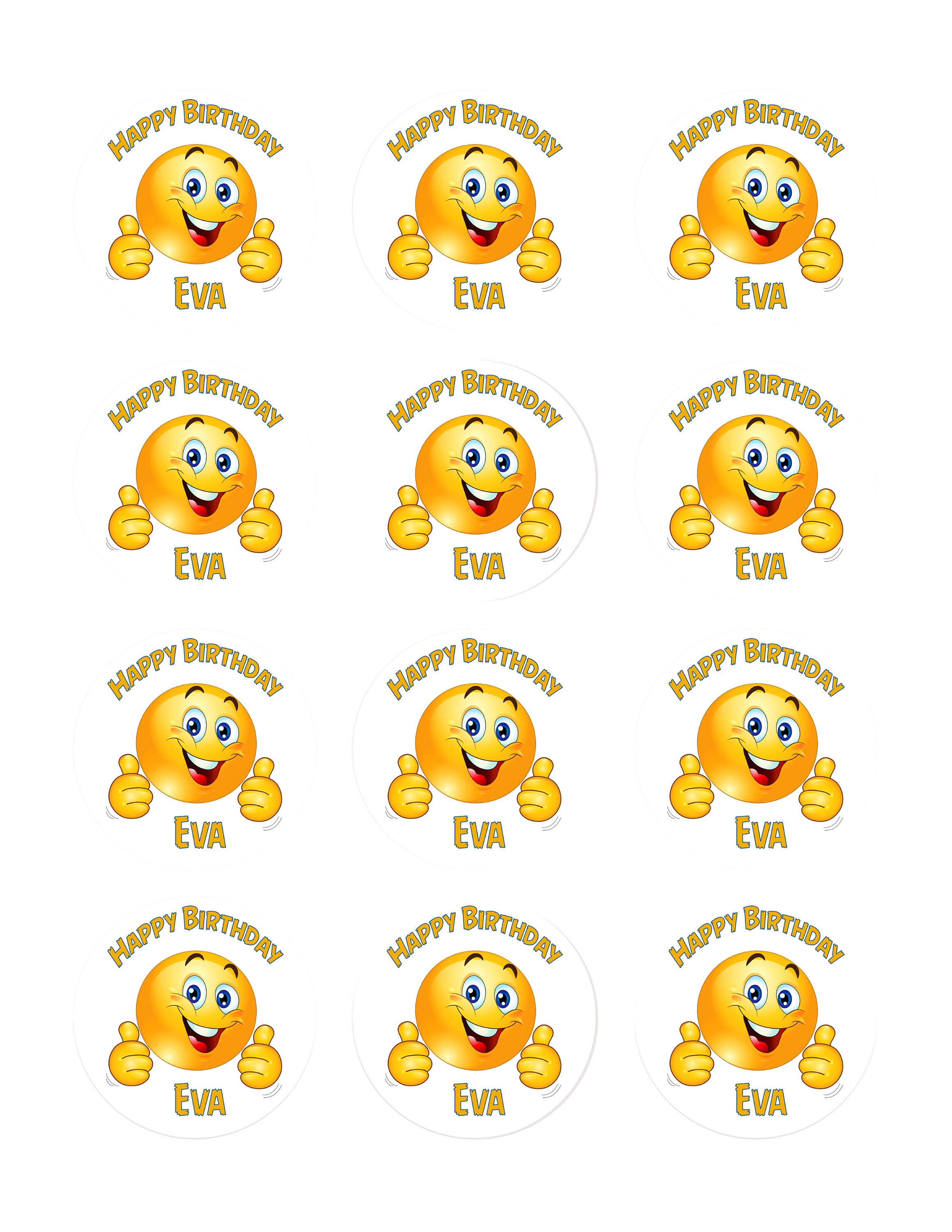 Smile Face Emoji Edible Cake or Cupcake Topper | Etsy