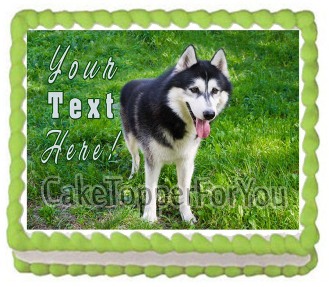 Husky Portrait - Edible Cake or Cupcake Topper - Etsy