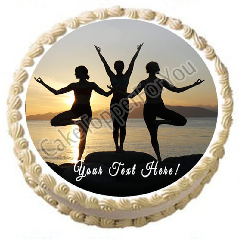Namaste Yoga Edible Cake or Cupcake Topper - Etsy