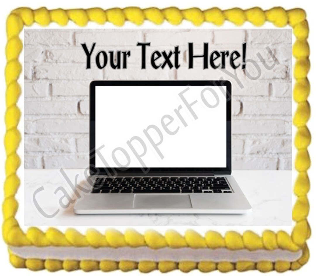 Laptop Computer - Edible Cake or Cupcake Topper - Etsy