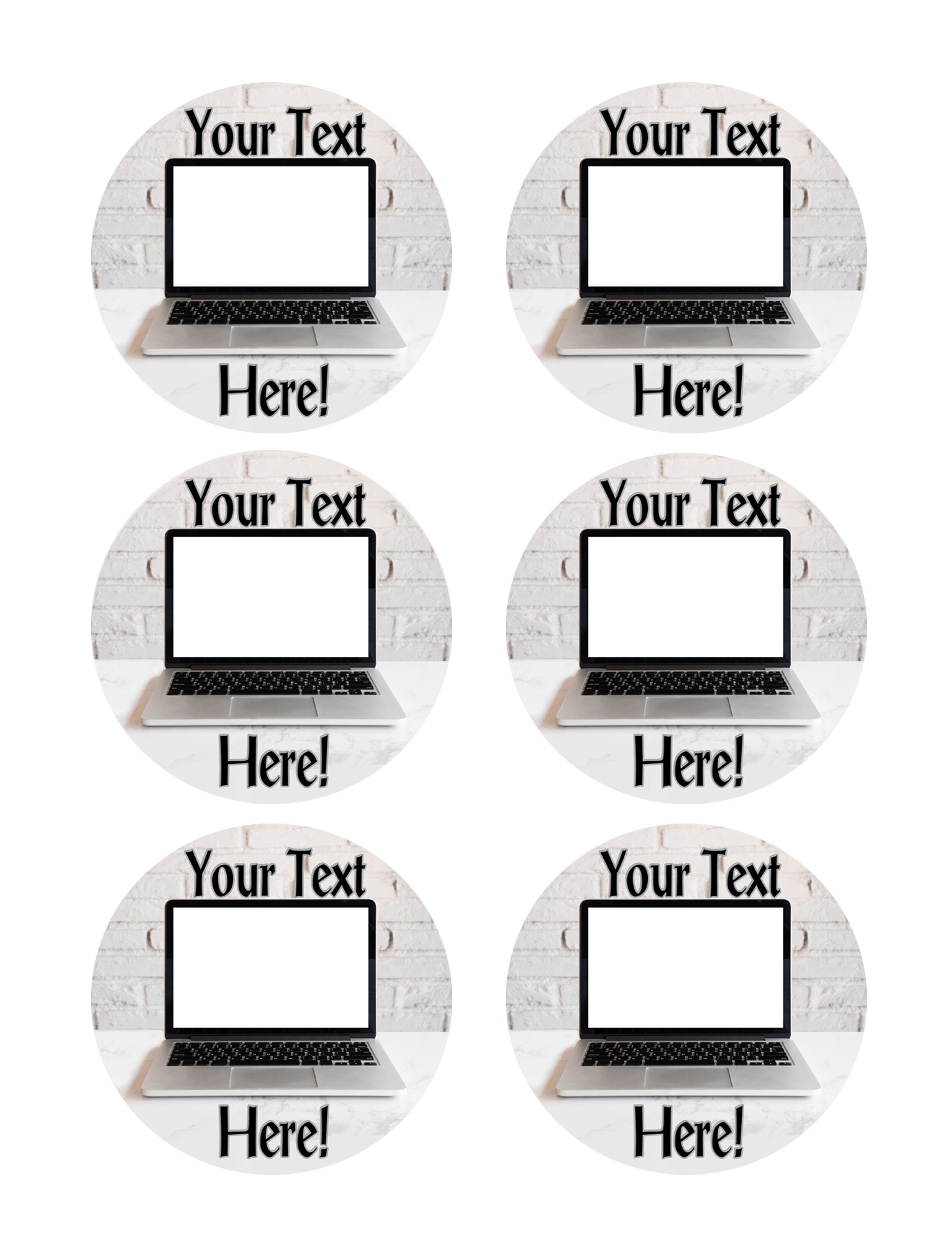 Laptop Computer Edible Cake or Cupcake Topper | Etsy