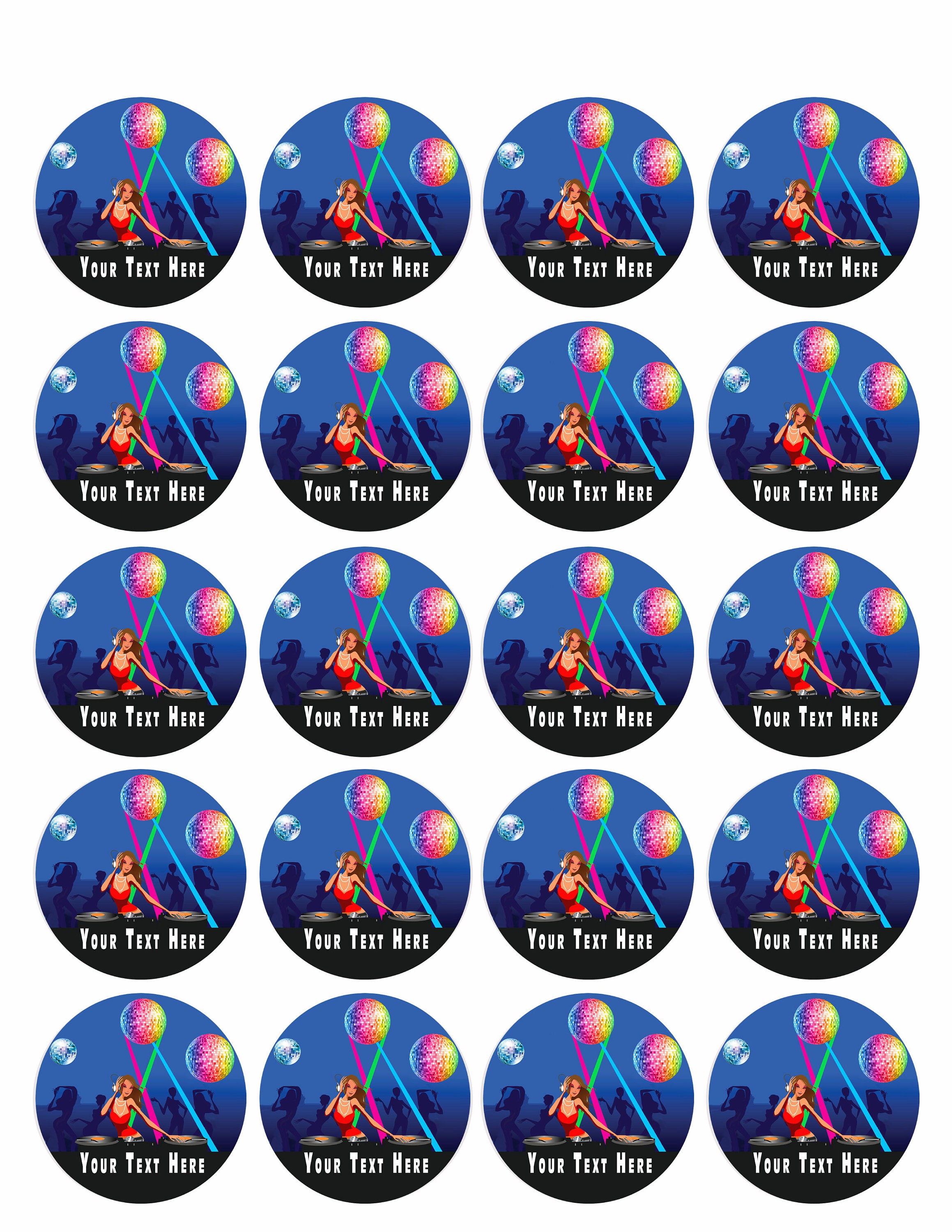 Disco Girl - Edible Cake or Cupcake Topper - Etsy
