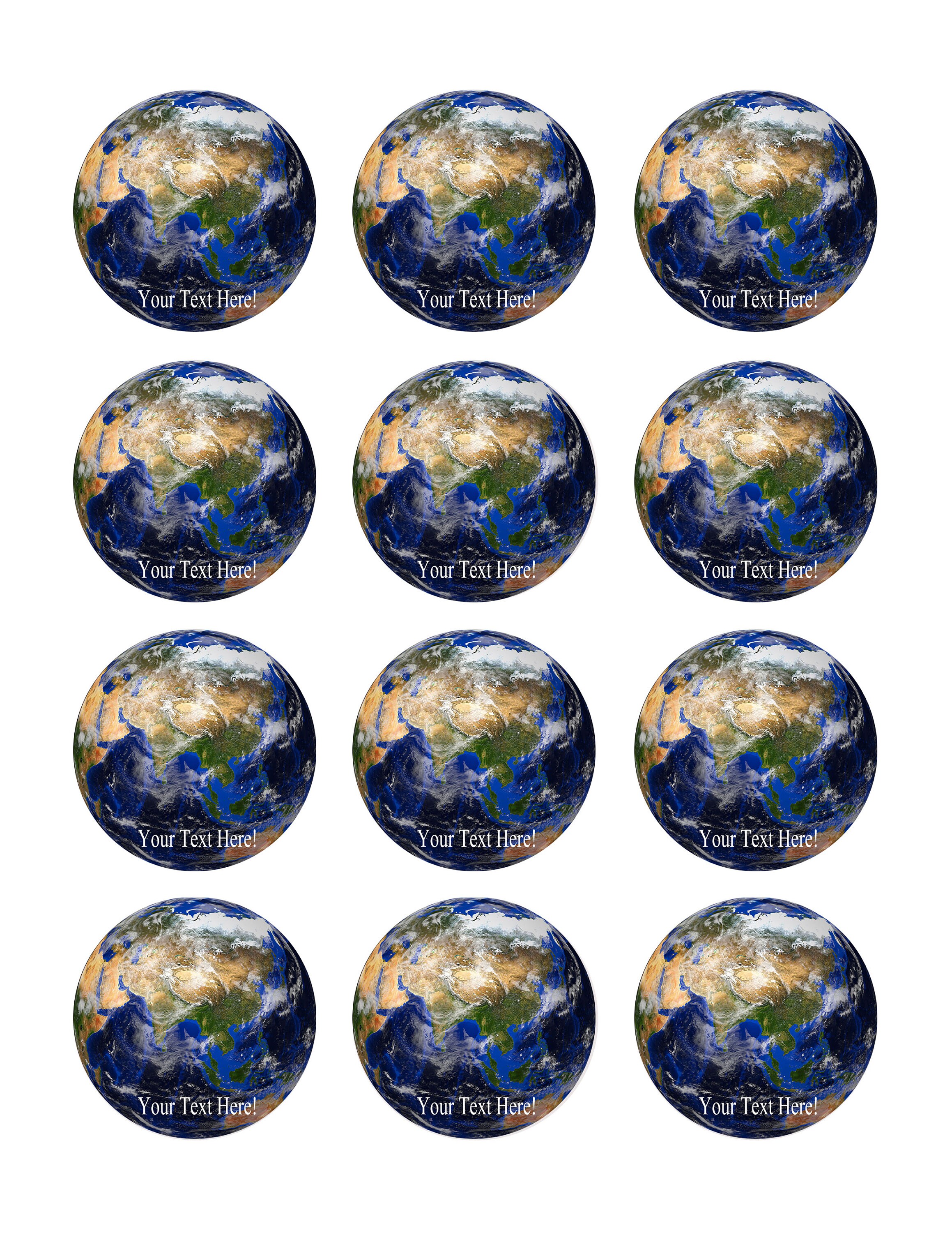 Earth Planet - Edible Cake or Cupcake Topper - Etsy