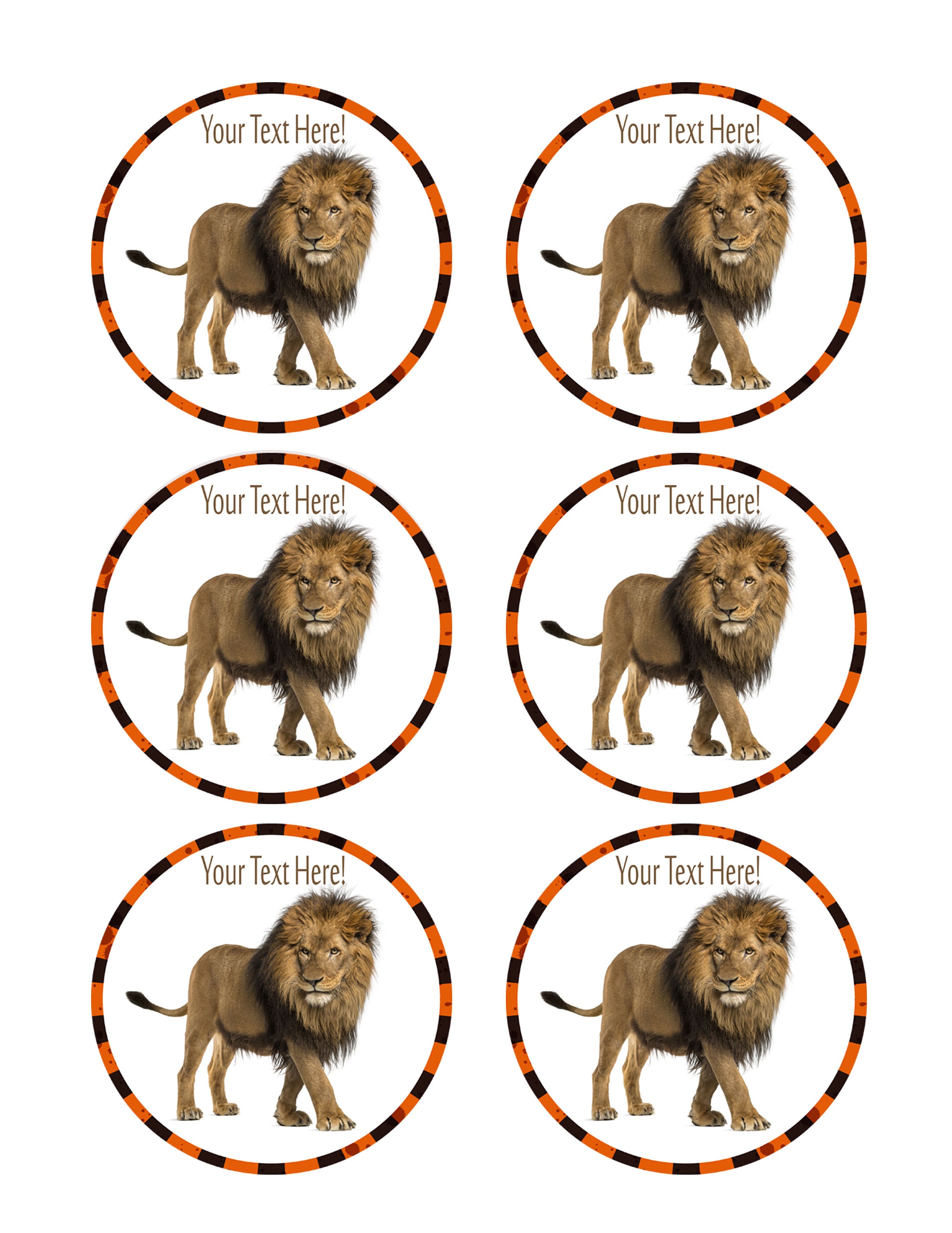 Lion - Edible Cake or Cupcake Topper - Etsy