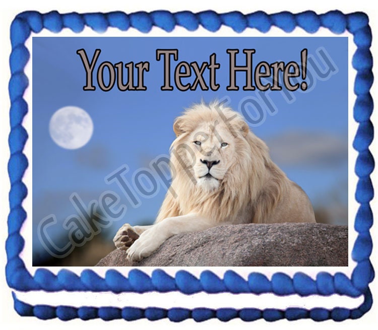 White Lion - Edible Cake or Cupcake Topper - Etsy