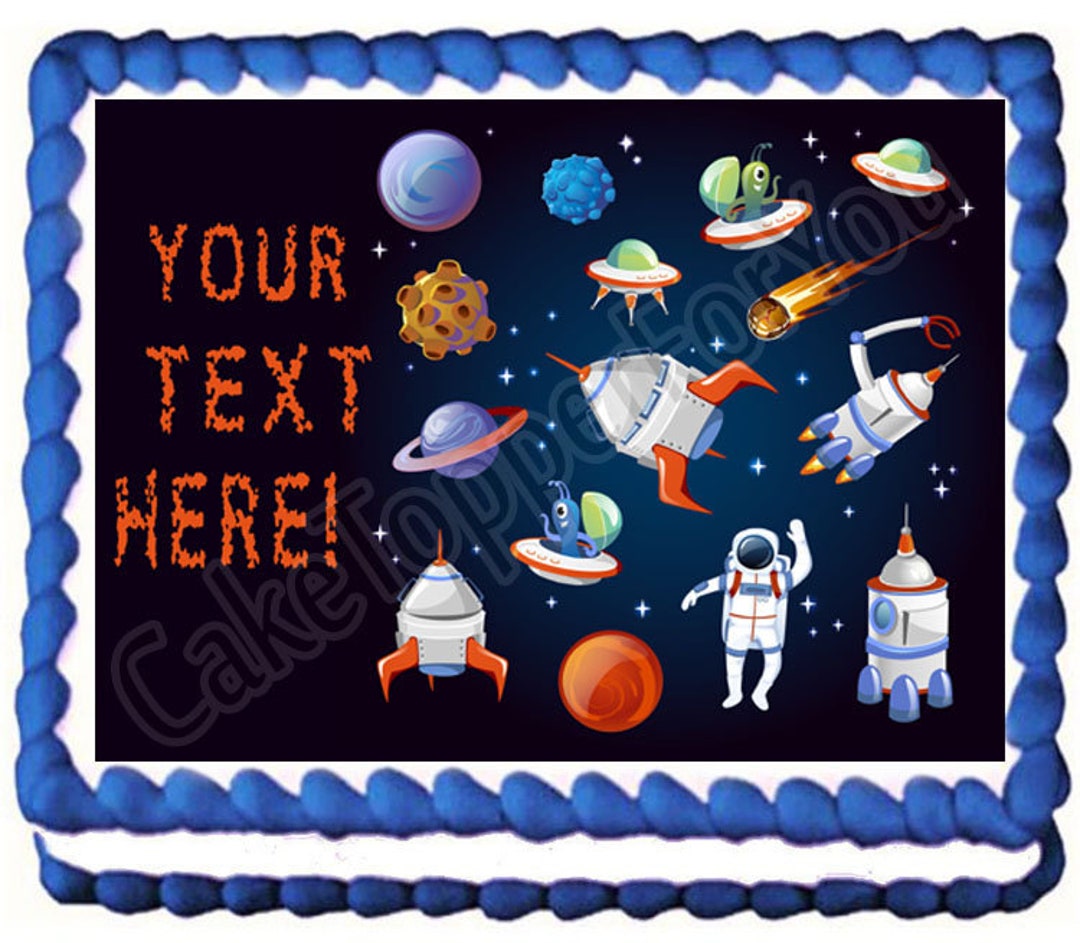 Cartoon Space Elements - Edible Cake or Cupcake Topper - Etsy