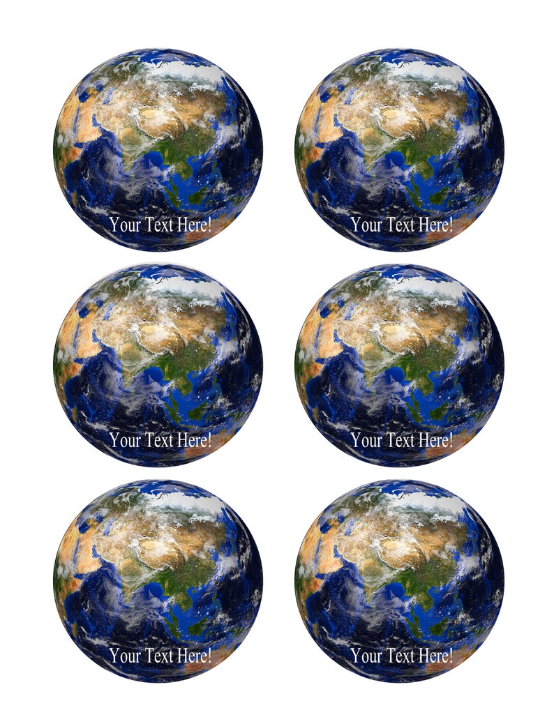 Earth Planet Edible Cake or Cupcake Topper - Etsy