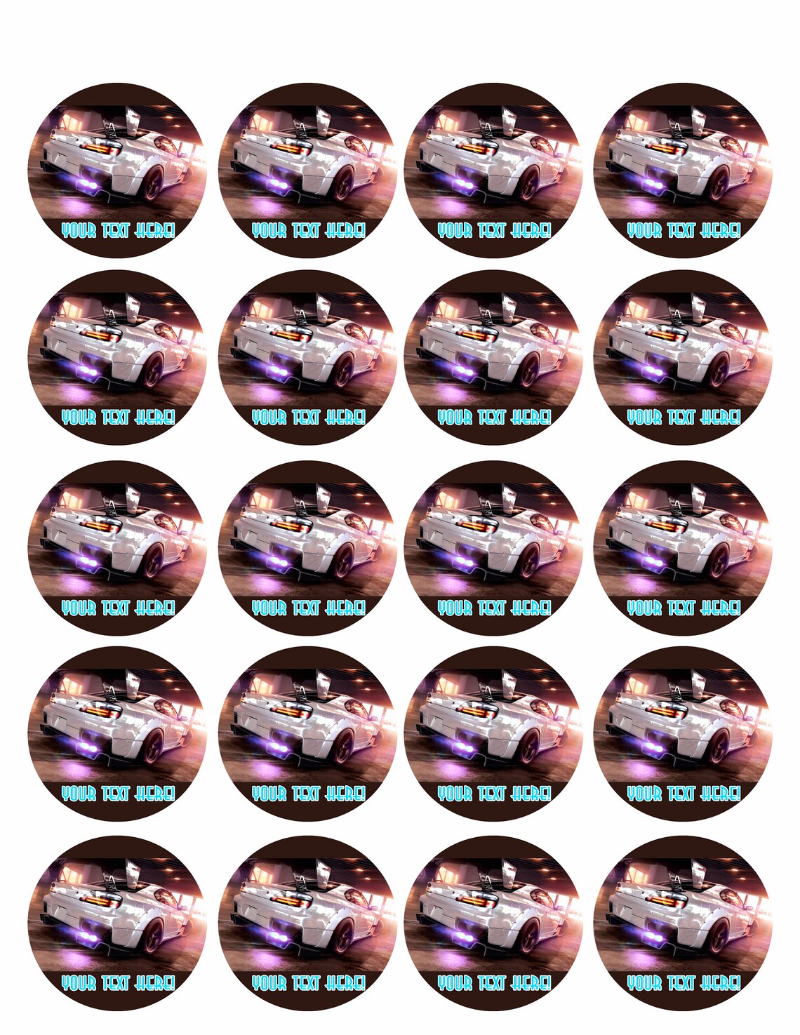 Need for Speed Edible Cake or Cupcake Topper - Etsy