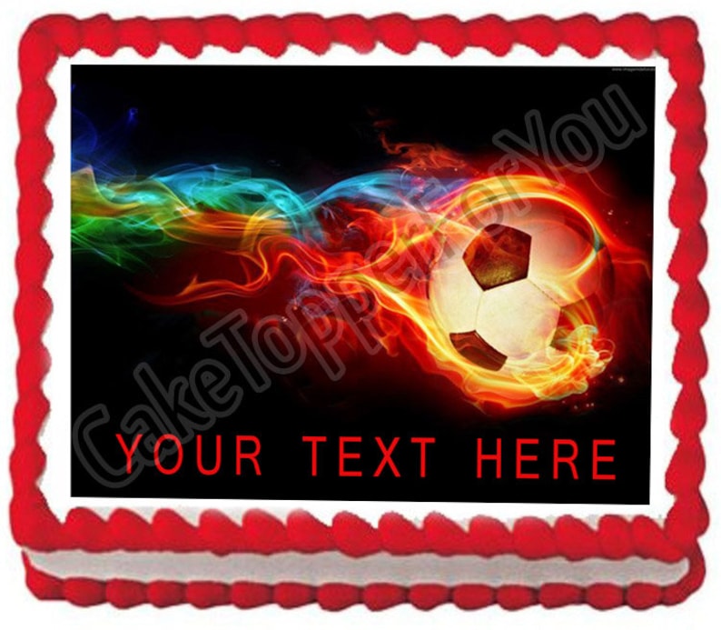 Flaming Soccer Ball - Edible Cake or Cupcake Topper - Etsy