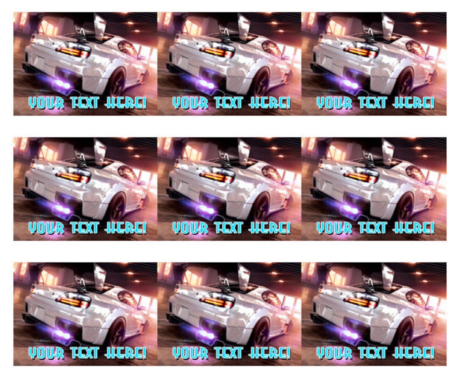 Need for Speed Edible Cake or Cupcake Topper - Etsy