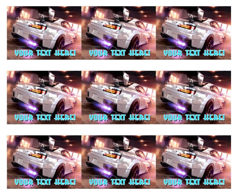 Need for Speed Edible Cake or Cupcake Topper - Etsy