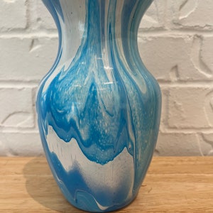 Blue and White Glass Vase for Flowers - Etsy