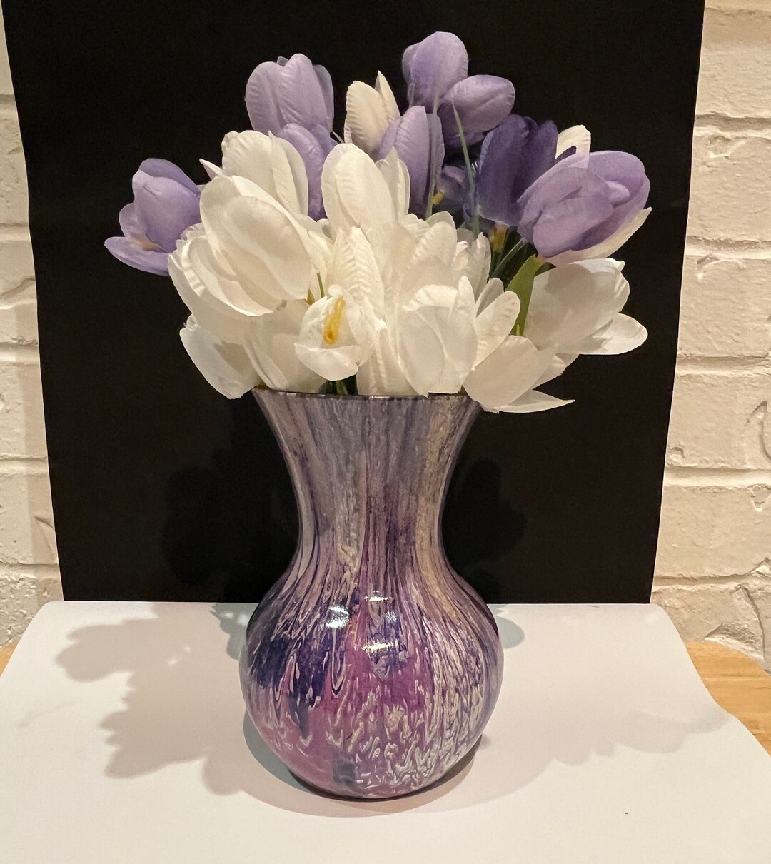 Purple, Lavender and White Glass Vase - Etsy