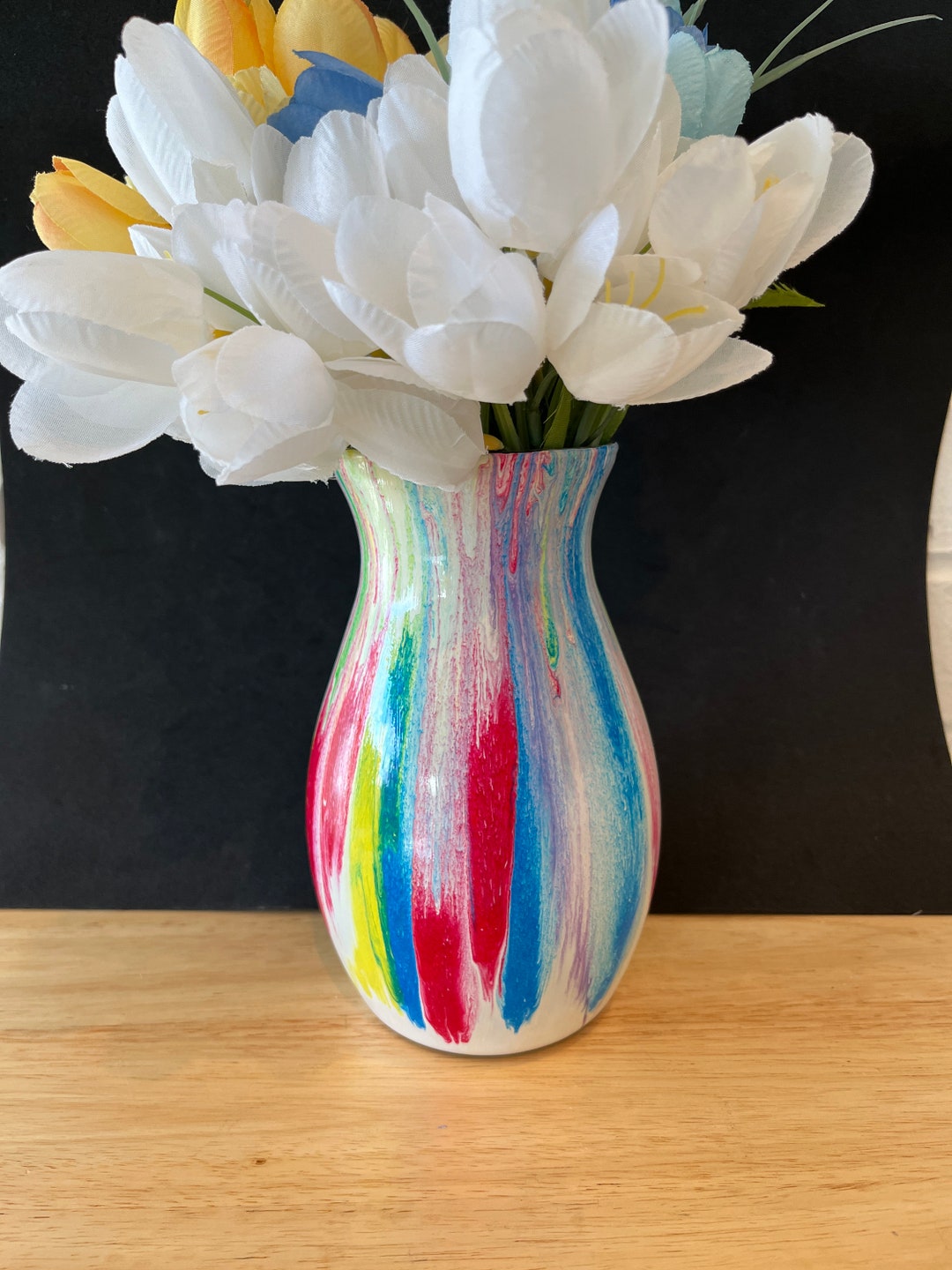 Rainbow Glass Vase for All Colors of Flowers - Etsy