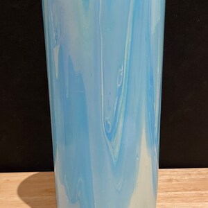 Light Blue and Cream Glass Vase for Flowers - Etsy