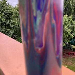 Dark Multicolor Cylinder Glass Vase Reds Blues Greens Yellow White - Etsy