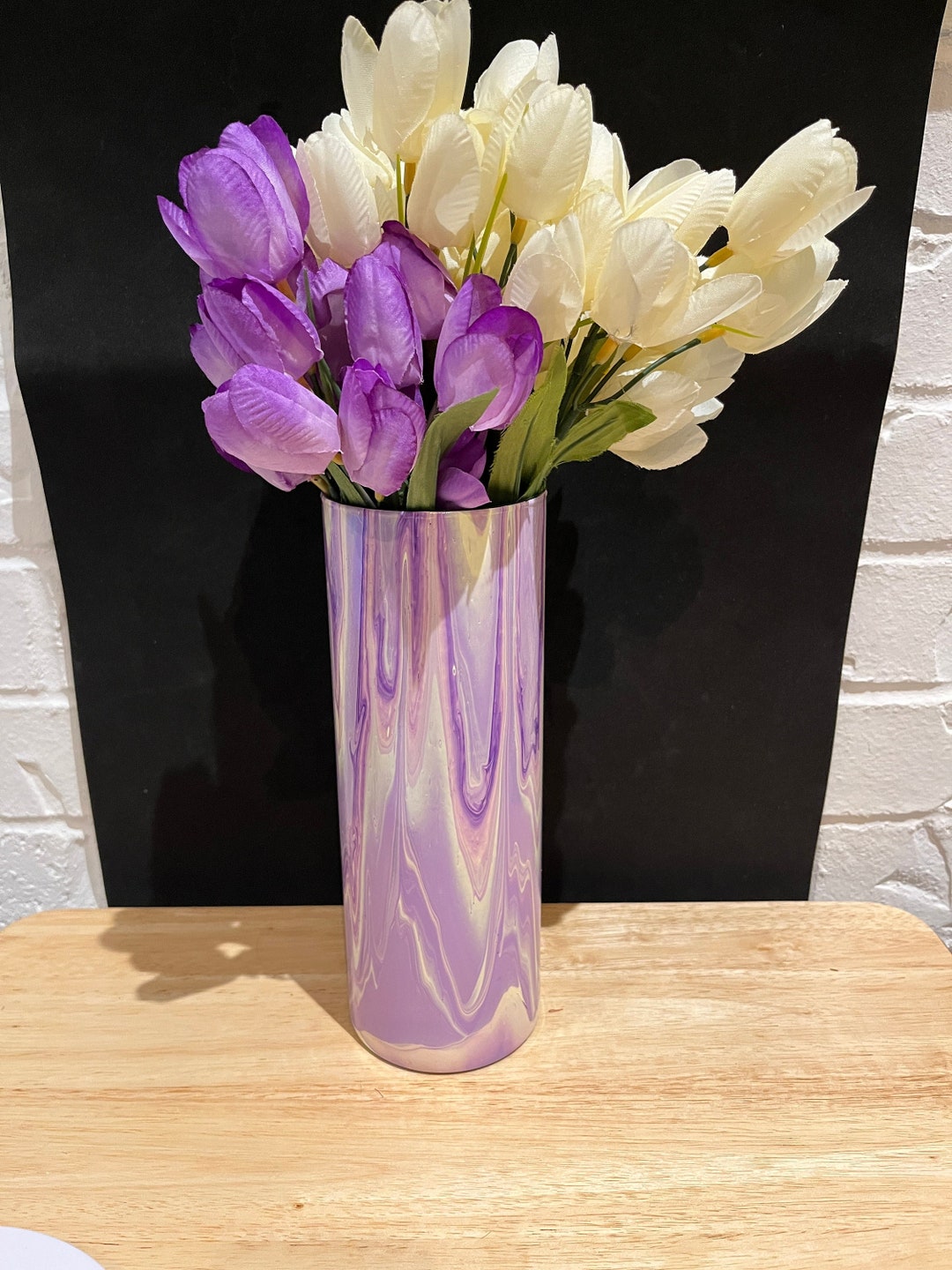 Lavender, Cream and Purple Glass Vase Seeks Flowers for Stunning ...