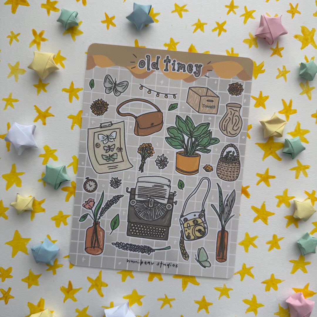 Old Timey Sticker Sheet - Etsy