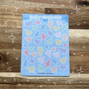 Paper Airplanes Sticker Sheet - Etsy