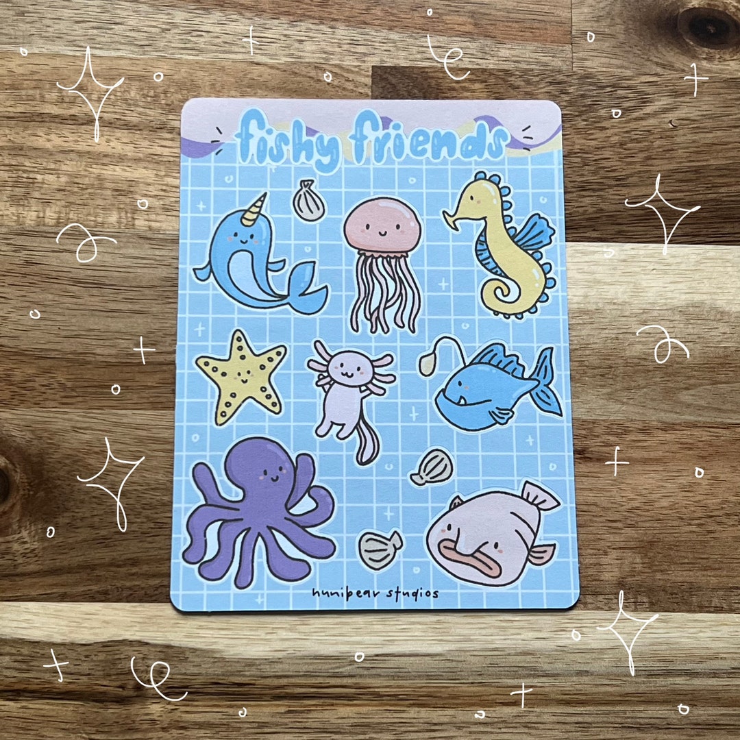 Fishy Friends Sticker Sheet - Etsy