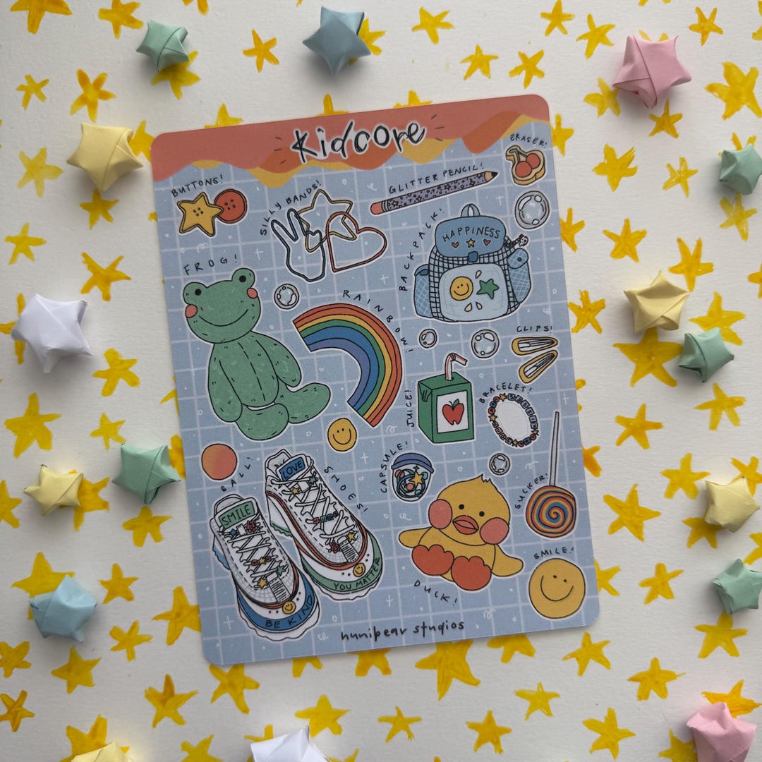 Kidcore Sticker Sheet - Etsy