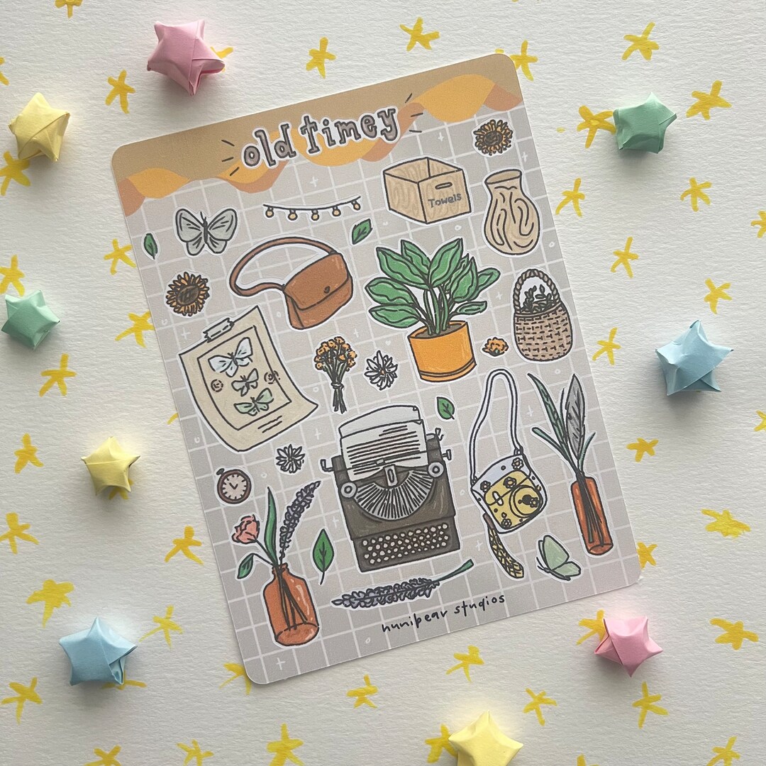 Old Timey Sticker Sheet - Etsy