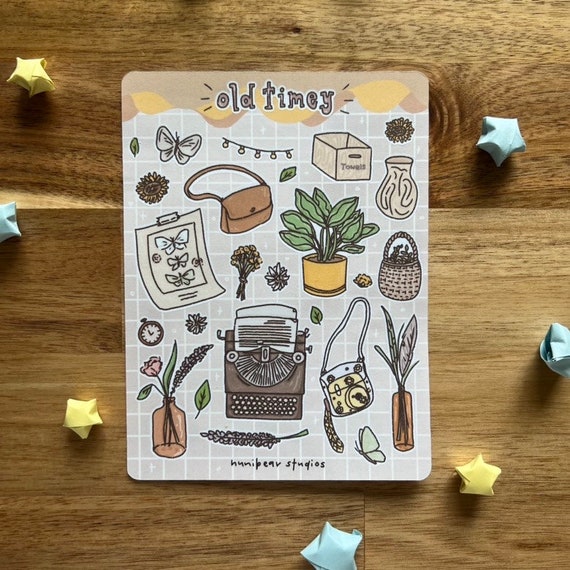 Old Timey Sticker Sheet - Etsy