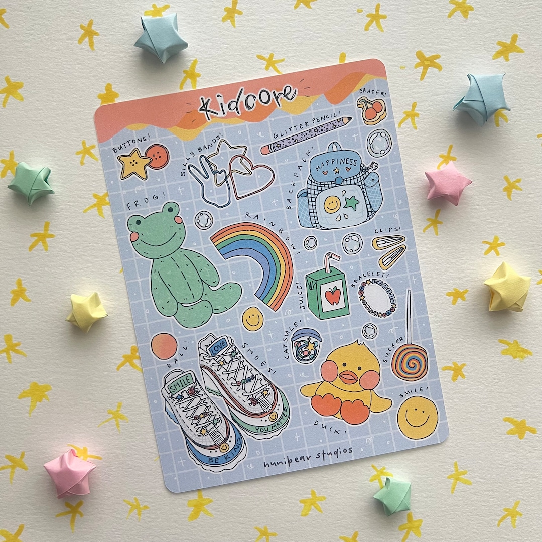 Kidcore Sticker Sheet - Etsy