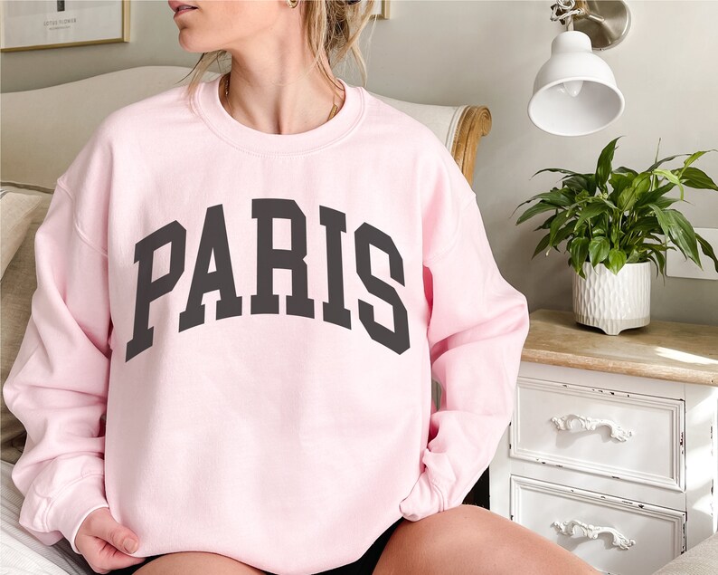 Retro Paris Sweatshirt Collegiate Text France Sweatshirt - Etsy