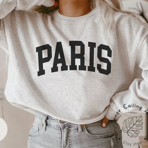 Retro Paris Crewneck, Minimalist Paris Sweatshirt, Boho, Classy, Paris ...