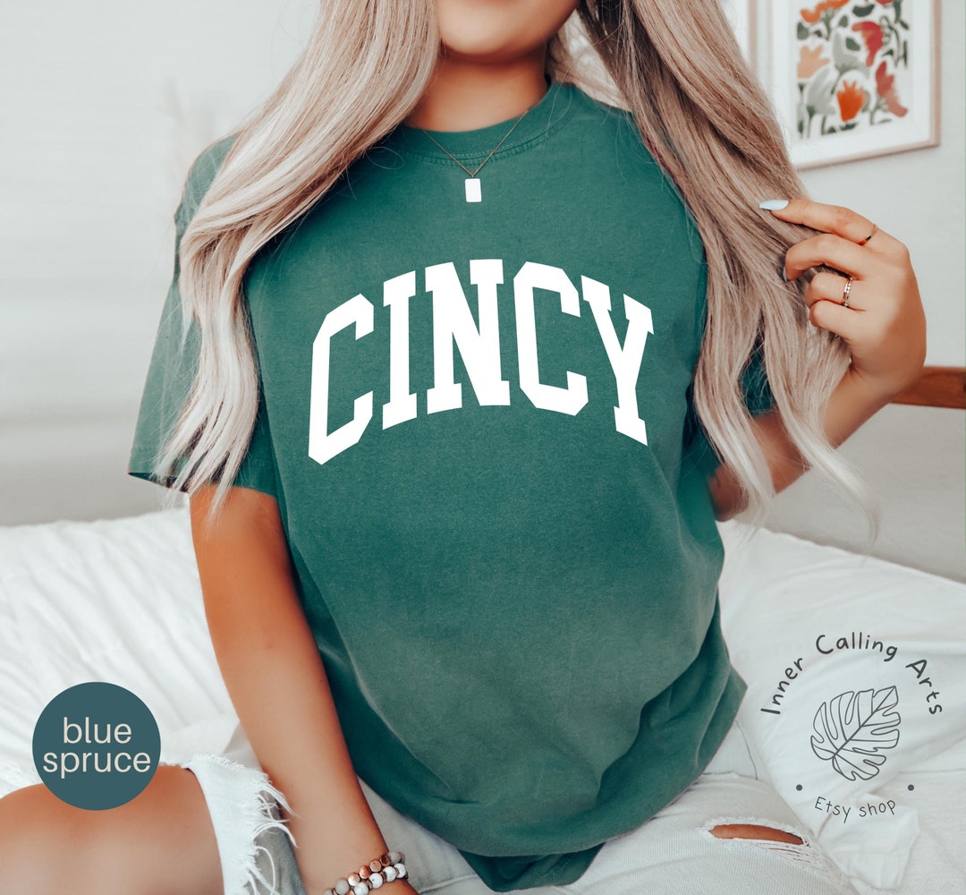 Minimalist Cincy Shirt, Comfort Colors®, Collegiate Text, Cincinnati ...