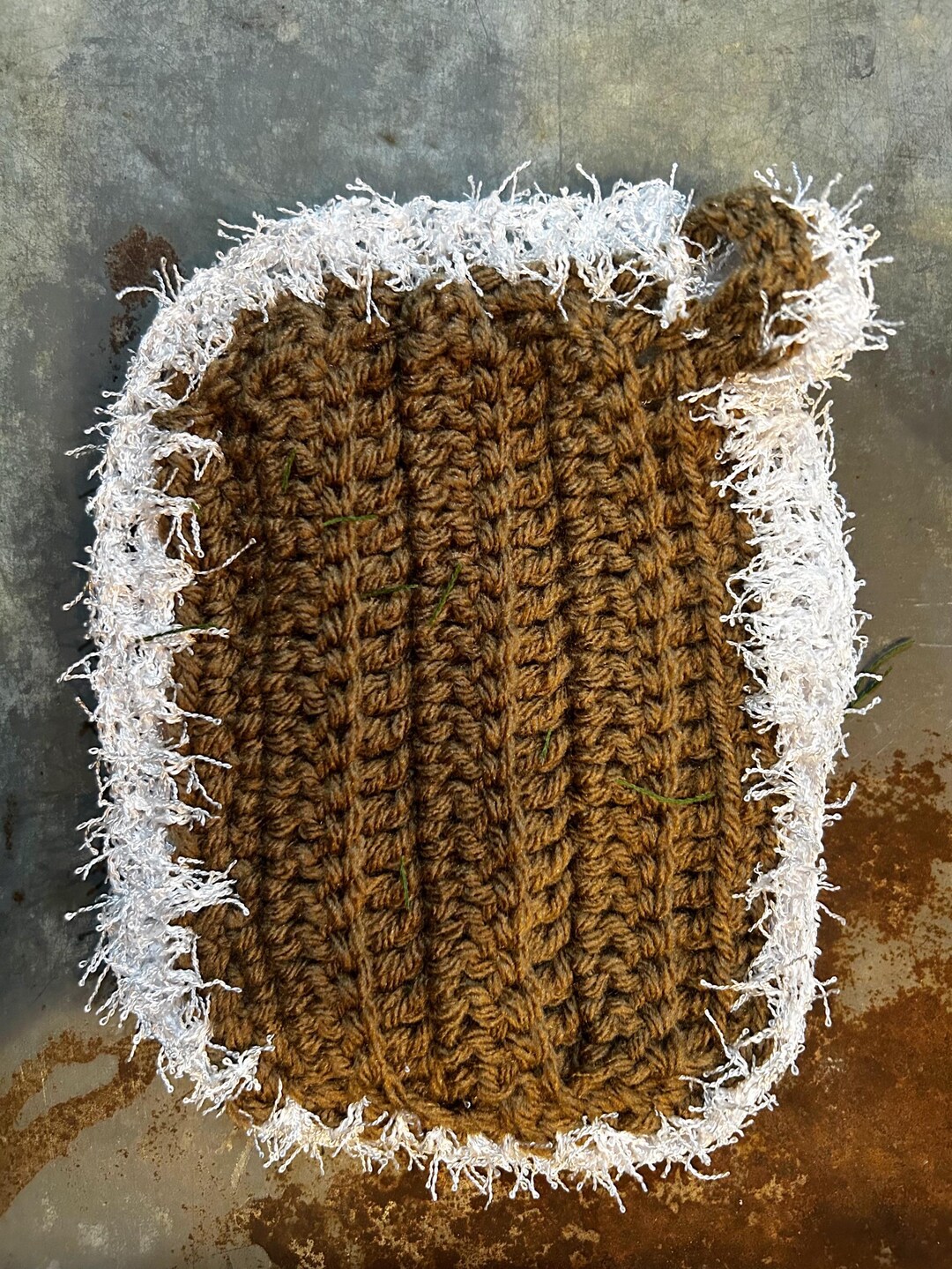 White and Brown Nylon and Cotton Dish Scrubbies / Extra Large / Pot ...