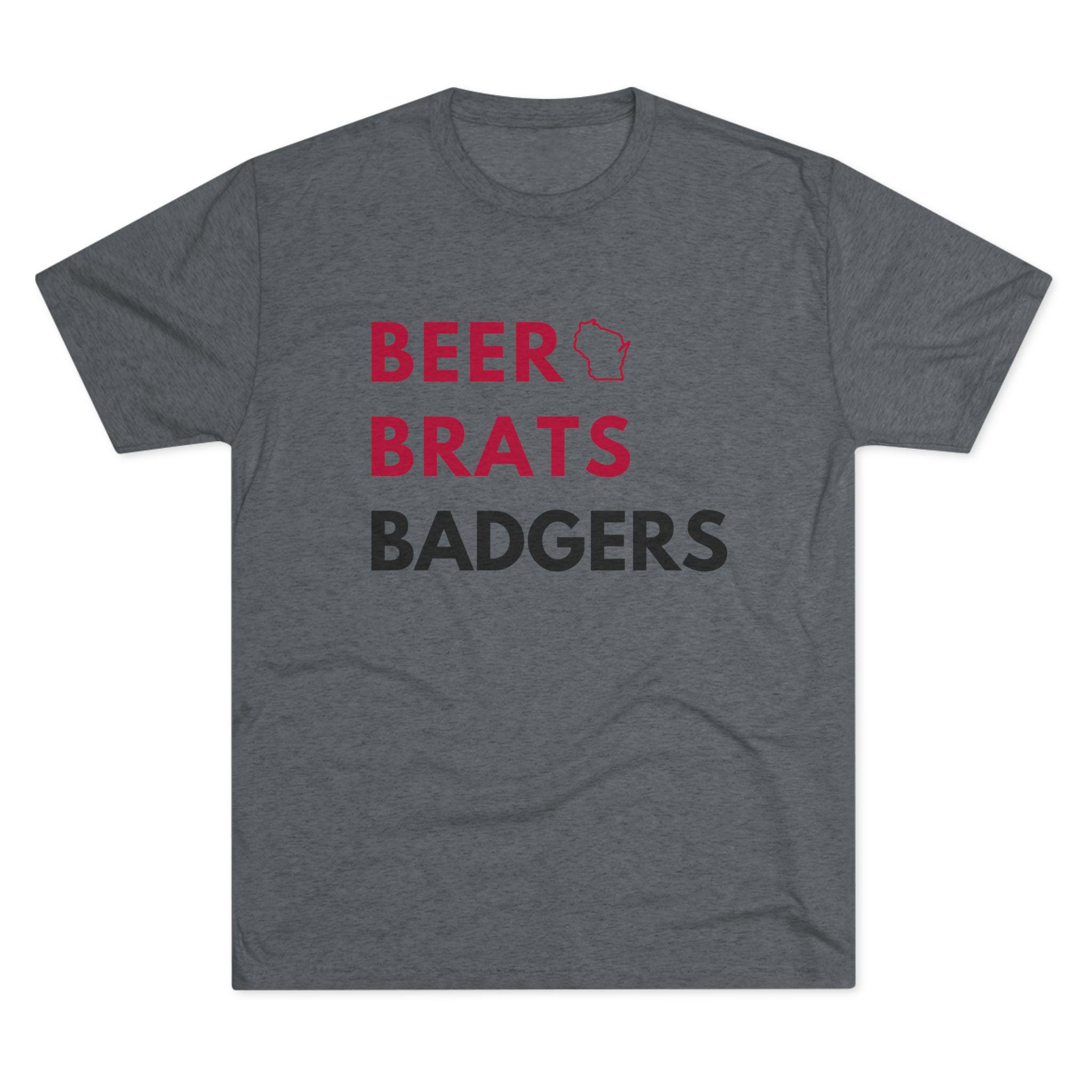 Wisconsin Badgers Tri-blend Tee - Beer Brats and Badgers Design ...