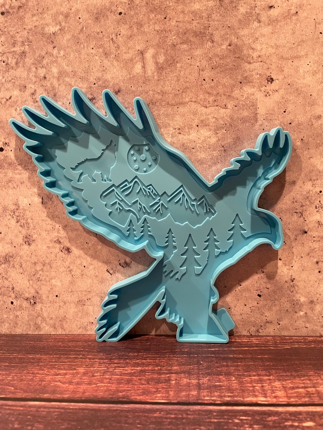 XL Silicone Eagle Mold With Mountain Forest View for DIY, Craft, Resin ...