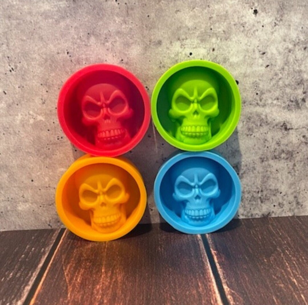 4 Silicone Skeleton Skull Face Molds for DIY, Craft, Resin, Coaster ...