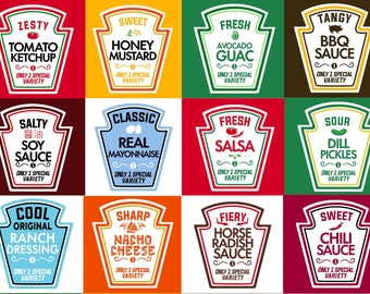 Word File Condiment Labels - Etsy