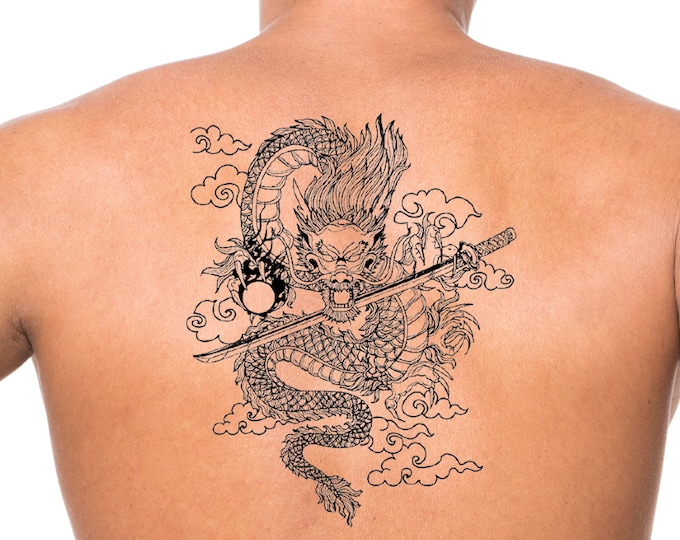 Dragon Temporary Tattoos for Men Dragon Temporary Tattoo Dragon Tattoo ...