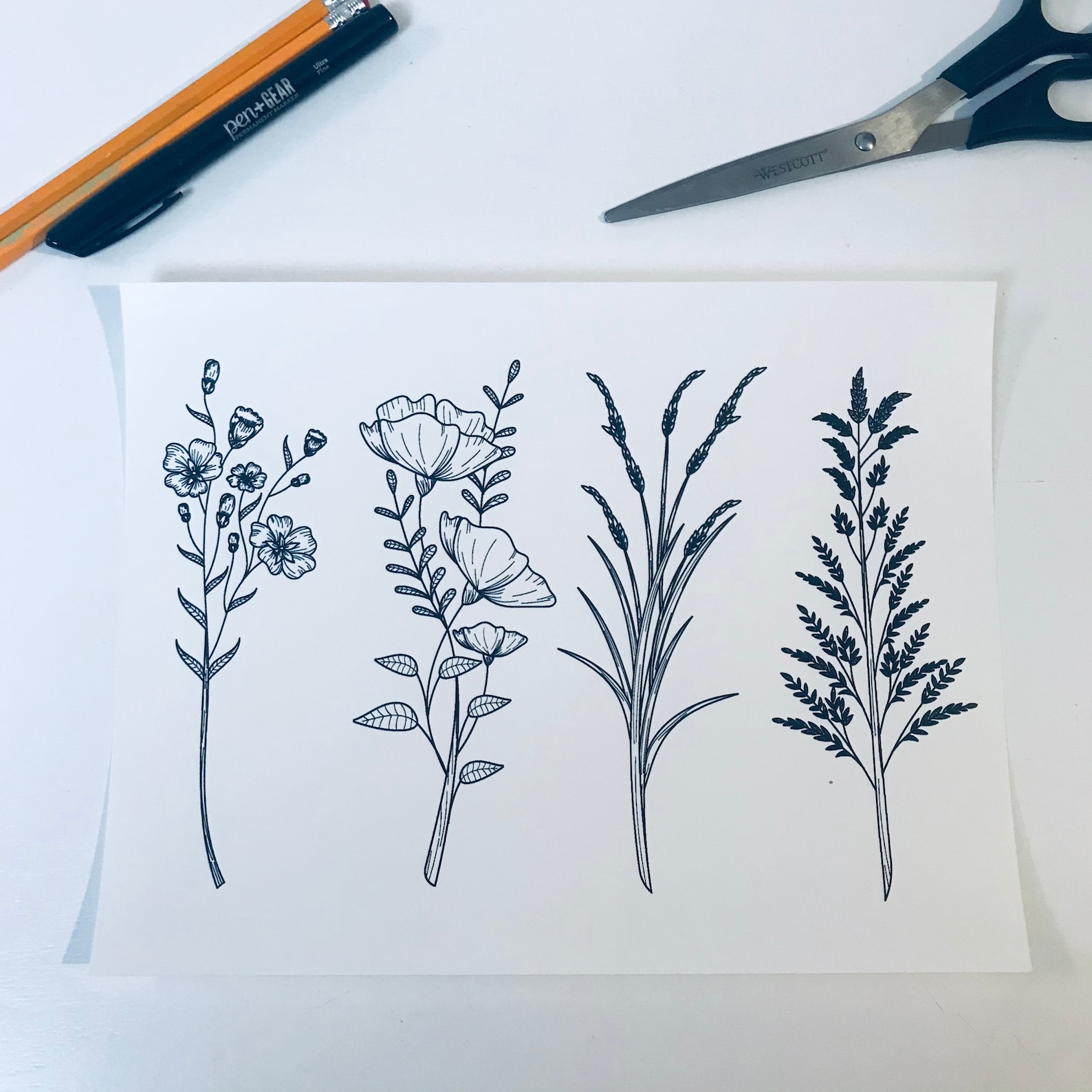 Floral Temporary Tattoo Sheet Multiple Designs Botanical - Etsy