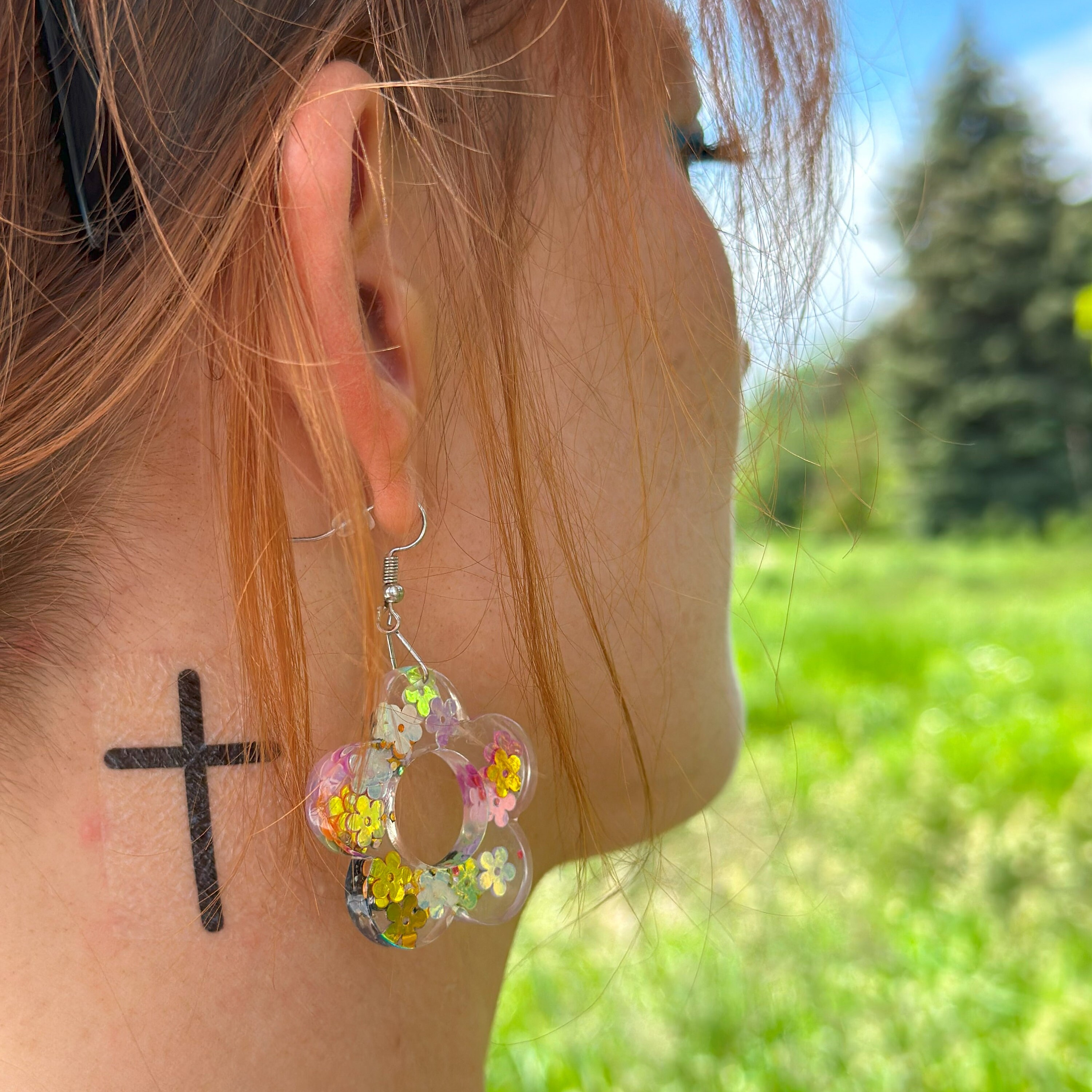 Cross Tattoo Fake Tattoo Black and White Cross Tattoo Religious Tattoo ...