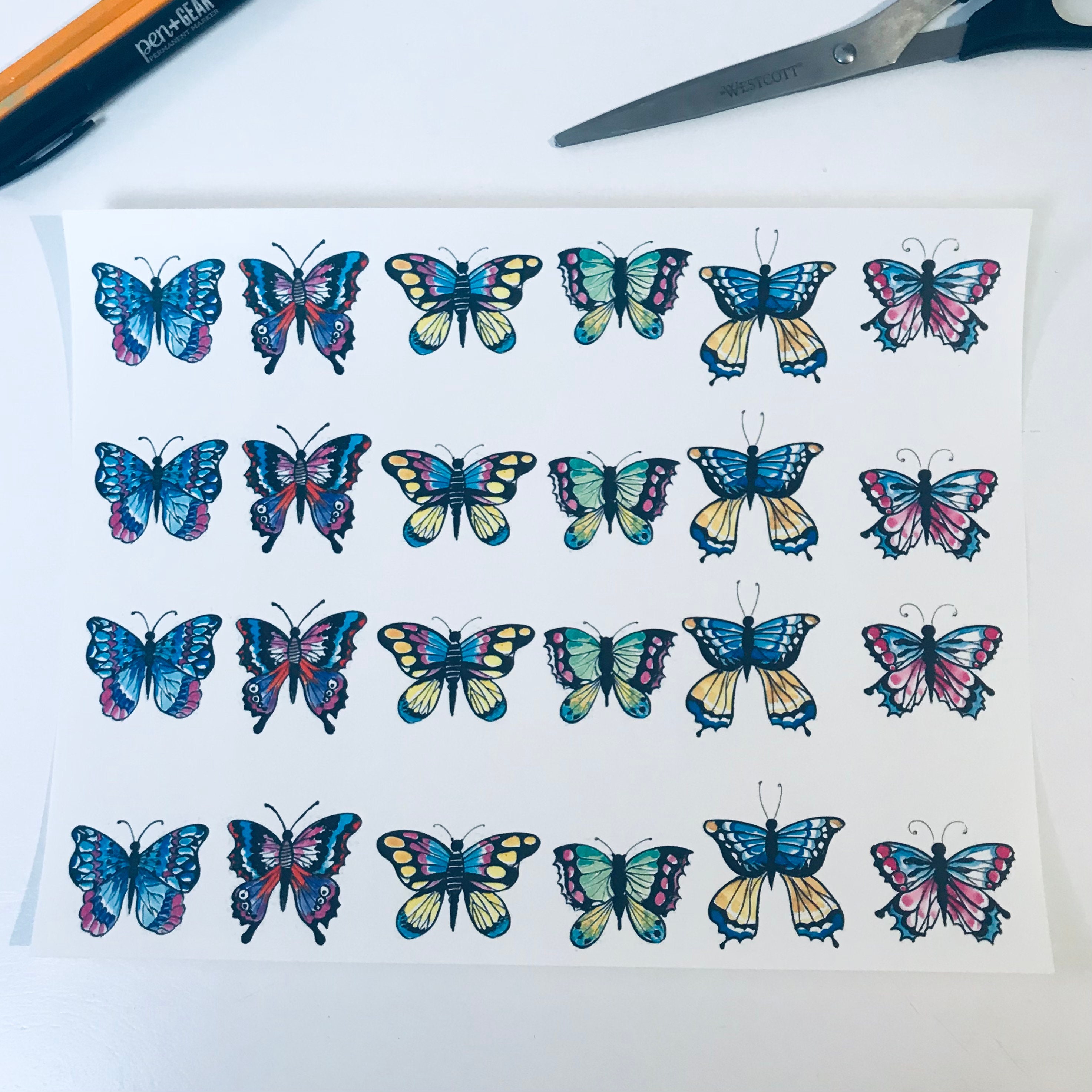Butterfly Temporary Tattoo Set of Butterflies Temporary Tattoos Small ...